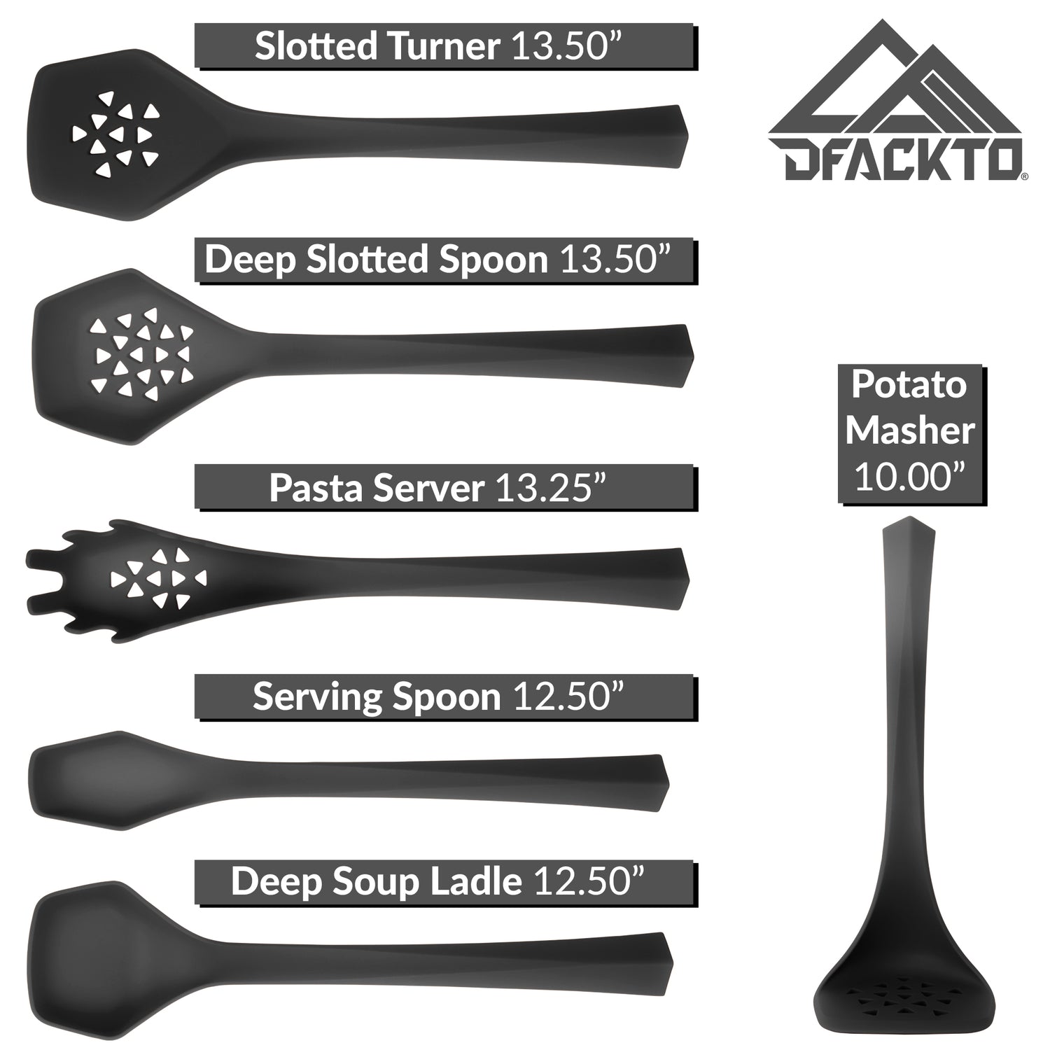 6 Piece Heavy Duty Kitchen Utensil Set // Black